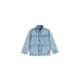 Marc O'Polo Outdoorjacke MARC O'POLO "im Overshirt-Stil", Jungen, Gr. 116/122, light blau denim, Obermaterial: 100% Baumwolle, unifarben, regular fit, Manschette, Jacken Outdoorjacke