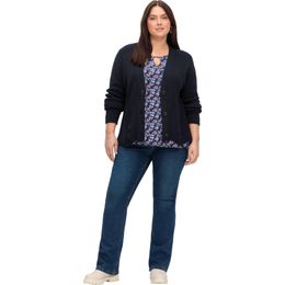 sheego Gro&szlig;e Gr&ouml;&szlig;en Bootcut-Jeans mit schmalem Bein und bequemer Taille, dark blue denim, Gr&ouml;&szlig;e 48 - Damen