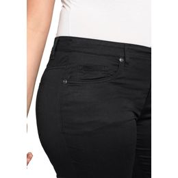sheego Gro&szlig;e Gr&ouml;&szlig;en 7/8-Hose in schmaler Form, aus Twill, schwarz, Gr&ouml;&szlig;e 50 - Damen