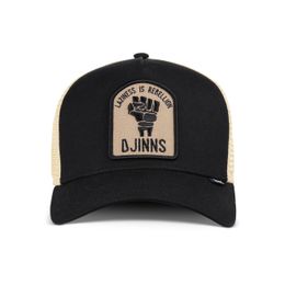Trucker Cap Djinns "Djinns Trucker Cap HFT Rebellion", Herren, Gr. onesize, schwarz, beige, 60% Baumwolle, 40% Polyester, Caps