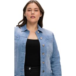 sheego Gro&szlig;e Gr&ouml;&szlig;en Jeansjacke in leicht taillierter Form, light blue-denim, Gr&ouml;&szlig;e 46 - Damen