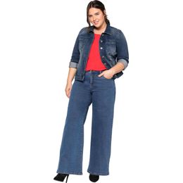 sheego Gro&szlig;e Gr&ouml;&szlig;en Jeansjacke in leicht taillierter Form, blue denim, Gr&ouml;&szlig;e 50 - Damen