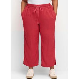 sheego Damen 7/8-Hose, Rot, Gr. 54, Sommerhosen, Material: Viskose
