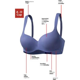 sheego Gro&szlig;e Gr&ouml;&szlig;en Schalen-BH, blau, Gr&ouml;&szlig;e 75D - Damen