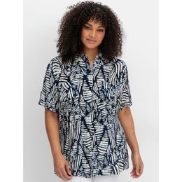 Damen Hemdbluse, Lila, Gr. 40, sheego by Joe Browns, Blusen kurzarm, Material: Viskose