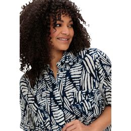 sheego by Joe Browns sheego Gro&szlig;e Gr&ouml;&szlig;en Hemdbluse mit Alloverdruck, blaubeere-gemustert, Gr&ouml;&szlig;e 48 - Damen