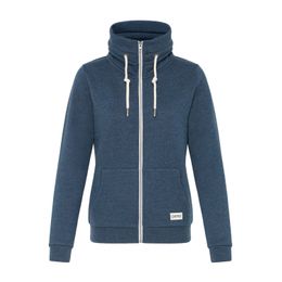 Sweatjacke oxmo "Trainingsjacke OXBitta", Damen, Gr. XS, blau (insignia blau melange), Obermaterial: 50% Baumwolle CO. 50% Polyester PES., Sweatjacken Sweatjacke
