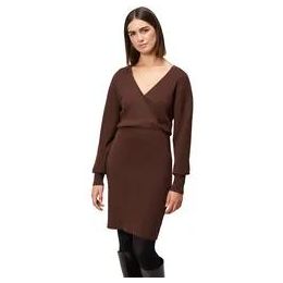 Strickkleid Zero "Damen mit Wickeloptik", Damen, Gr. 42, Normalgr&ouml;&szlig;en, chicory coffee, Strick, Obermaterial: 30% Polyester, 20% Polyamid, 50% Viskose. F&uuml;llung:, figurbetont kurz, V-Ausschnitt, eng B&uuml;ndchen krempelbar, Kleider Strickkleid, Wickeldesign