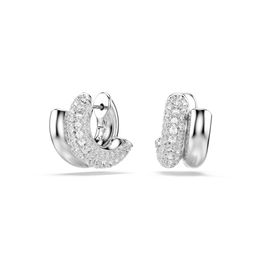 Paar Creolen Swarovski "Schmuck Geschenk Dextera Ohrringe", metallfarben, kristallwei&szlig;, kristallwei&szlig;, Ohrringe, Damen, Metall, mit Swarovski Kristall