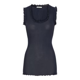 Funktionstop SEAMLESS BASIC "Seamless Basic Top Flounce", Damen, Gr. S/M, midnight, Obermaterial: 100% Baumwolle, Tops