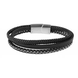 Adelia&acute;s Edelstahlarmband ADELIA&acute;S "Herren Armband aus Edelstahl" Gr. 19, schwarz silber, Armb&auml;nder, Herren, 19, Edelstahl, Edelstahlarmband