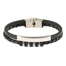 Adelia&acute;s Edelstahlarmband ADELIA&acute;S "Herren Armband aus Edelstahl" Gr. 17, schwarz silber, Armb&auml;nder, Herren, 17, Edelstahl, Edelstahlarmband