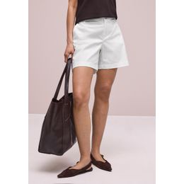 Shorts Street One, Damen, Gr. 40, sanftes wei&szlig;, Web, 97% Baumwolle, 3% Elasthan, unifarben, comfort fit kurz, Hosen Shorts, Middle Waist