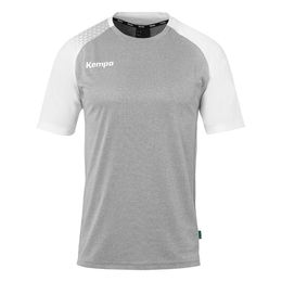 T-Shirt Kempa "Shirt Ambition 28 Kids", M&auml;dchen, Gr. 116, schwarz grau melange, wei&szlig;, Obermaterial: 100% Polyester Pol. recyc.., Shirts T-Shirt