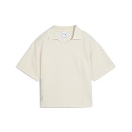 Poloshirt Puma "Puma Class Relaxed Polo Damen", Damen, Gr. L, wei&szlig; (alpine snow wei&szlig;), Obermaterial: 60% Polyester, 40% Baumwolle. Kragen: 4% Elasthan, 96% Baumwolle. Rippe: 48% Baumwolle, 52% Polyester. Besatz: 100% Baumwolle, clean, relaxed fit, Shirts