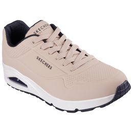 Sneaker Skechers "Uno - Stand on Air", Herren, Gr. 46, beige (natur), Lederimitat, Schuhe Sneaker, Freizeitschuh, Halbschuh, Schn&uuml;rschuh mit Air-Cooled Memory Foam