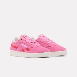 Sneaker Reebok CLASSIC "CLUB C REVENGE", M&auml;dchen, Gr. 34,5, playfulpink, sportrot, chalk, Leder, Synthetik, Textil, Schuhe Sneaker