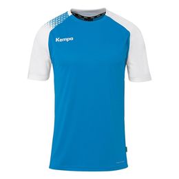 T-Shirt Kempa "Shirt Ambition 28 Kids", M&auml;dchen, Gr. 116, Kempablau, wei&szlig;, Obermaterial: 100% Polyester Pol. recyc.., Shirts T-Shirt
