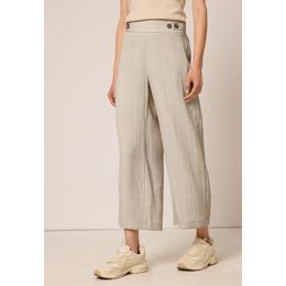 Stoffhose STREET ONE STUDIO, Damen, Gr. 34, L&auml;nge 26, stone sand, Stoff, 75% Viskose, 22% Nylon, 3% Leinen, unifarben, loose fit normal, Hosen Stoffhose, Middle Waist