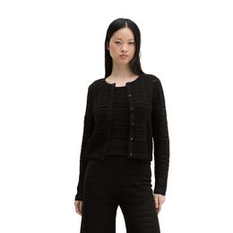 Marc O'Polo Cardigan MARC O'POLO "aus Baumwolle-Leinen-Mix", Damen, Gr. L, schwarz, Obermaterial: 90% Baumwolle, 10% Leinen, unifarben, regular fit, Rundhals, Strickjacken
