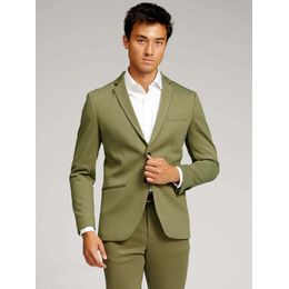 Sakko TEESHOPPEN "TEESHOPPEN Blazer The Original", Herren, Gr. 46, olive, Obermaterial: 75% Polyester, 22% Viskose, 3% Elasthan, Sakkos Sakko