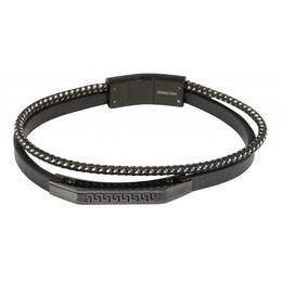 Adelia&acute;s Edelstahlarmband ADELIA&acute;S "Herren Armband aus Edelstahl" Gr. 19, schwarz silber, Armb&auml;nder, Herren, 19, Edelstahl, Edelstahlarmband