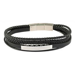 Adelia&acute;s Edelstahlarmband ADELIA&acute;S "Herren Armband aus Edelstahl" Gr. 19, schwarz silber, Armb&auml;nder, Herren, 19, Edelstahl, Edelstahlarmband