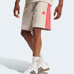 Shorts adidas Sportswear "M 3S FT SHO", Herren, Gr. L, N-Gr, wonder alumina, pure ruby, normal, gr., Obermaterial: 55% Baumwolle, 36% Polyester, 9% Viskose, Hosen Shorts, f&uuml;r Laufaktivit&auml;ten und sportliche Anl&auml;sse, mit Kordelverschluss