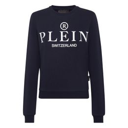 Sweatshirt Philipp Plein "Iconic Plein", Damen, Gr. M, 24, navy, Obermaterial: 100% Baumwolle, Sweatshirts Sweatshirt