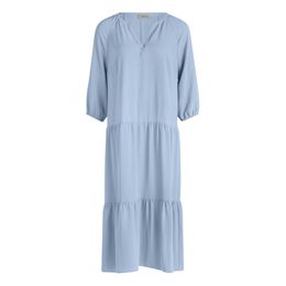 Midikleid Cartoon "Damen mit 3/4 Arm", Damen, Gr. 42, Normalgr&ouml;&szlig;en, rain washed, Obermaterial: 100% Polyester, ausgestellt lang, V-Ausschnitt, Kleider Midikleid