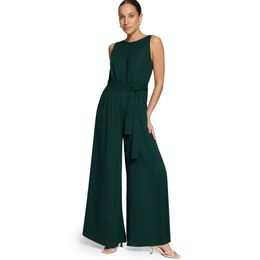 Overall Zero "Damen ohne Arm", Damen, Gr. 42, Normalgr&ouml;&szlig;en, gr&uuml;n forest, Cr&ecirc;pe, Obermaterial: 100% Polyester, unifarben, loose fit, Rundhals, Overalls Overall, Material.