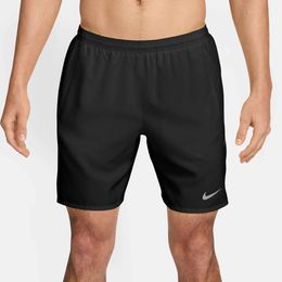 Laufshorts Nike "M NK DF MILER 7BF SHORT", Herren, Gr. L, N-Gr, schwarz, schwarz,, Obermaterial: 100% Polyester, Hosen, schnell trocknendes Material, atmungsaktiv, feuchtigkeitsableitend
