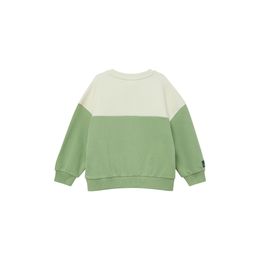 Sweatshirt s.Oliver JUNIOR, Jungen, Gr. 104/110, gr&uuml;n, Sweatware, Obermaterial: 90% Baumwolle, 10% Polyester, bequem normal, Rundhals, Rippb&uuml;ndchen, Sweatshirts Sweatshirt, bequem geschnitten, Rundhalsausschnitt
