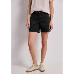 Shorts Street One, Damen, Gr. 34, schwarz, Web, 97% Baumwolle, 3% Elasthan, unifarben, comfort fit kurz, Hosen Shorts, Middle Waist