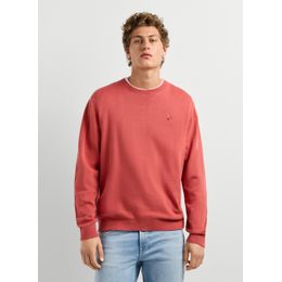 Rundhalspullover Pepe Jeans "DANIELS", Herren, Gr. L, cinnabar rot, Strick, Obermaterial: 100% Baumwolle, unifarben, regular fit h&uuml;ftbedeckend, Rundhals, Rippstrickb&uuml;ndchen, Pullover Rundhalspullover, mit gestickten Details, Baumwolle
