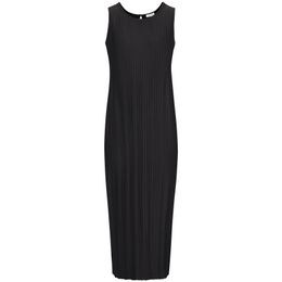 Plisseekleid Lascana, Damen, Gr. 34, N-Gr, schwarz, Jersey, Obermaterial: 88% Polyester, 12% Elasthan, unifarben, figurumspielend ca. Mitte Wade, Rundhals, Kleider, in Midil&auml;nge, Tr&auml;gerkleid, Sommerkleid