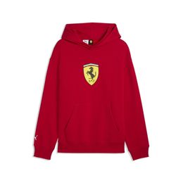 Hoodie Puma "Scuderia Ferrari Shield Hoodie Herren", Herren, Gr. L, rosso corsa rot, Obermaterial: 68% Baumwolle, 32% Polyester. Kapuzenfutter: 100% Baumwolle. Rippe: 97% Baumwolle, 3% Elasthan, relaxed fit, Sweatshirts Hoodie
