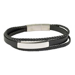 Adelia&acute;s Edelstahlarmband ADELIA&acute;S "Herren Armband aus Edelstahl" Gr. 19, schwarz silber, Armb&auml;nder, Herren, 19, Edelstahl, Edelstahlarmband