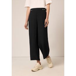 Stoffhose STREET ONE STUDIO, Damen, Gr. 32, L&auml;nge 26, schwarz, Stoff, 75% Viskose, 22% Nylon, 3% Leinen, unifarben, loose fit normal, Hosen Stoffhose, Middle Waist