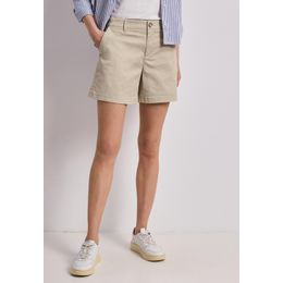 Shorts Street One, Damen, Gr. 40, cobble stone, Web, 97% Baumwolle, 3% Elasthan, unifarben, comfort fit kurz, Hosen Shorts, Middle Waist