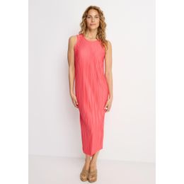 Plisseekleid Lascana, Damen, Gr. 34, N-Gr, pink, Jersey, Obermaterial: 88% Polyester, 12% Elasthan, unifarben, figurumspielend ca. Mitte Wade, Rundhals, Kleider, in Midil&auml;nge, Tr&auml;gerkleid, Sommerkleid