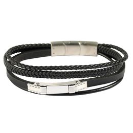 Adelia&acute;s Edelstahlarmband ADELIA&acute;S "Herren Armband aus Edelstahl" Gr. 19, schwarz silber, Armb&auml;nder, Herren, 19, Edelstahl, Edelstahlarmband