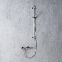 Fortis Brauseset mit Armatur, Metall-Stabhandbrause, Brausestange, Brauseschlauch, 7851100PC+50129TTPC+53162150PC+15504PC,