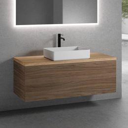 neoro n50 Schrank mit Waschtisch B: 140,5 T: 51,5 cm, 1 Auszug, BN0065WM+BN0494WL+BN0408W1,