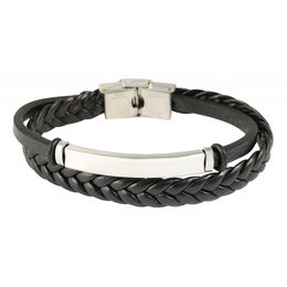 Adelia&acute;s Edelstahlarmband ADELIA&acute;S "Herren Armband aus Edelstahl" Gr. 17, schwarz silber, Armb&auml;nder, Herren, 17, Edelstahl, Edelstahlarmband