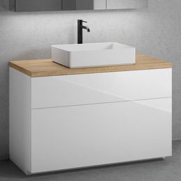 neoro n50 Unterschrank B: 120 cm mit 2 Ausz&uuml;gen, Waschtisch B: 58 cm wei&szlig; matt,, BN0065WM+BN0444WH+BN0404W1,
