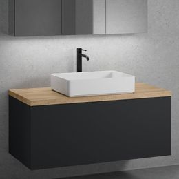 neoro n50 Unterschrank B: 120 cm mit 1 Auszug, Waschtisch B: 58 cm wei&szlig; matt,, BN0065WM+BN0434BM+BN0404W1,