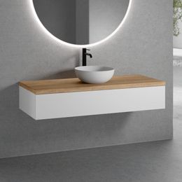 neoro n50 Schrank mit Waschtisch B: 140,5 T: 51,5 cm, 1 Auszug, BN0064WM+BN0492WM+BN0408W1,