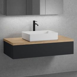 neoro n50 Unterschrank B: 120 cm mit 1 Auszug, Waschtisch B: 58 cm wei&szlig; matt,, BN0065WM+BN0414BM+BN0404W1,