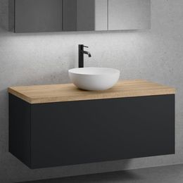 neoro n50 Unterschrank B: 120 cm mit 1 Auszug, Waschtisch &Oslash; 40 cm wei&szlig; matt,, BN0064WM+BN0434BM+BN0404W1,